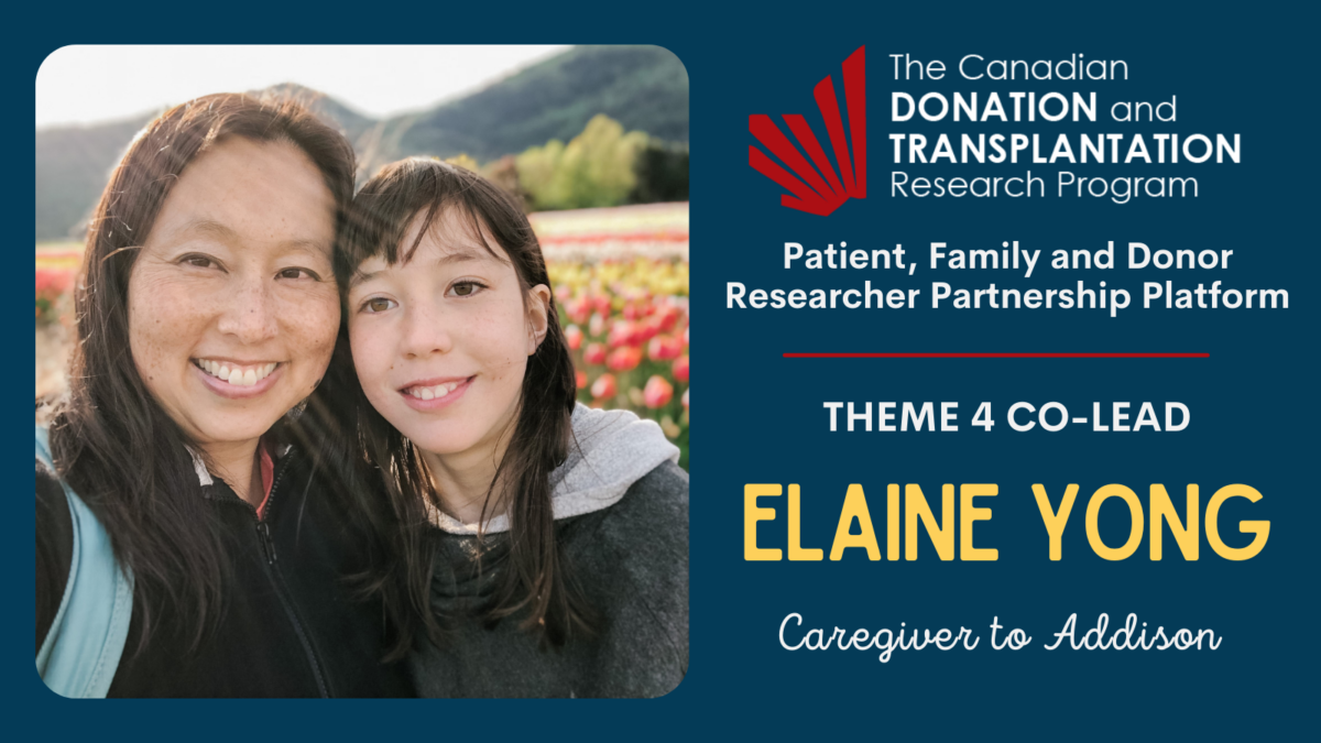 Get to know our Theme 4 PFD Co-Lead, Elaine Yong! – Canadian Donation ...