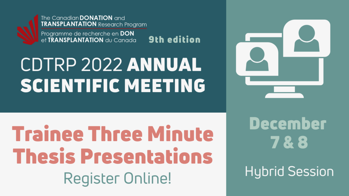 CDTRP 2022 Annual Scientific Meeting – Trainee Sessions Highlight ...