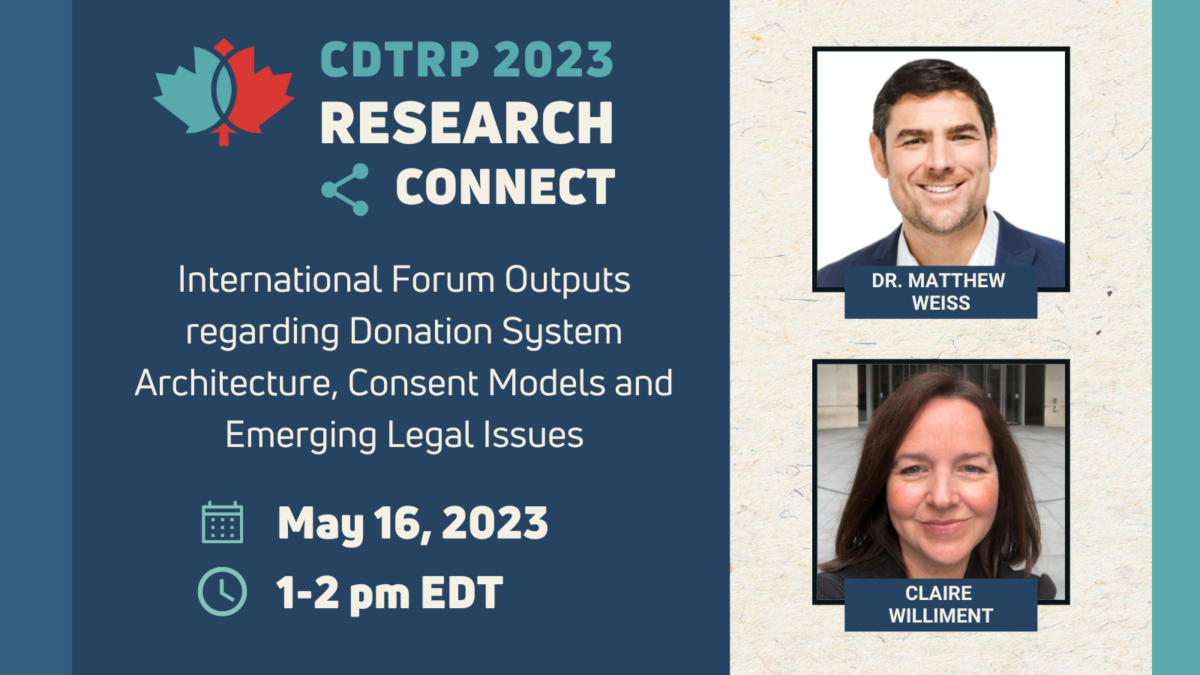CDTRP Research Connect – Dr. Matthew Weiss & Claire Williment ...