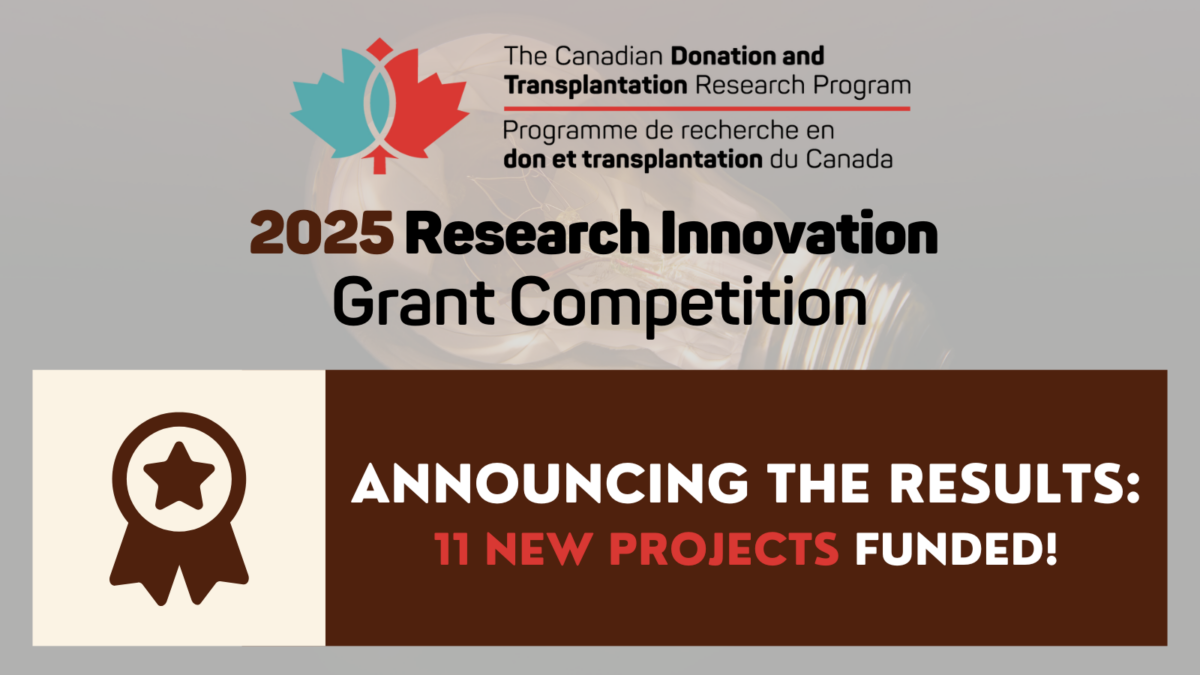 Announcing the results of the 2025 CDTRP Research Innovation Grant ...