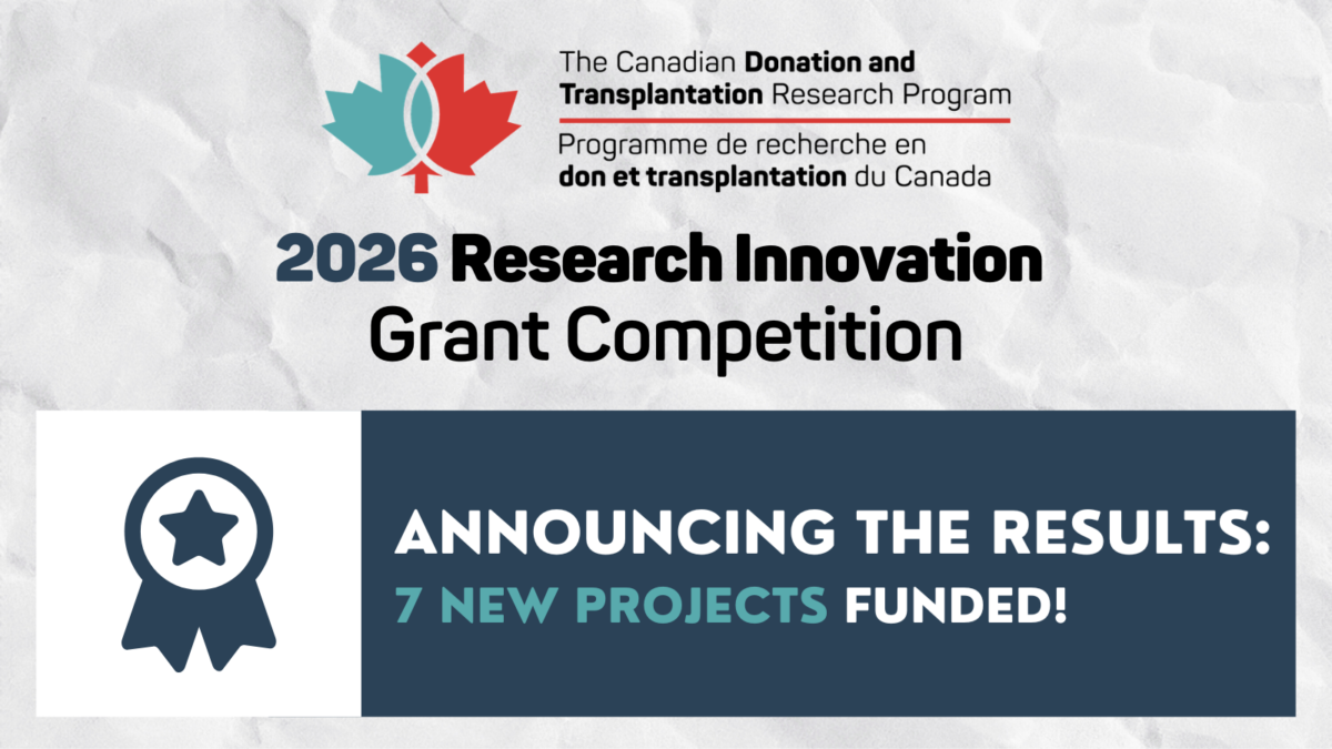 Announcing the results of the 2026 CDTRP Research Innovation Grant ...